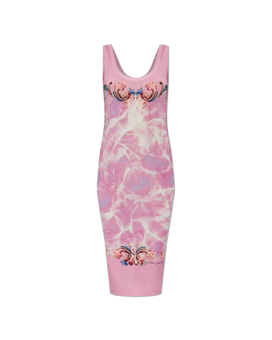 Versace Jeans Couture Fitted Strappy Dress in Pink | Lyst UK