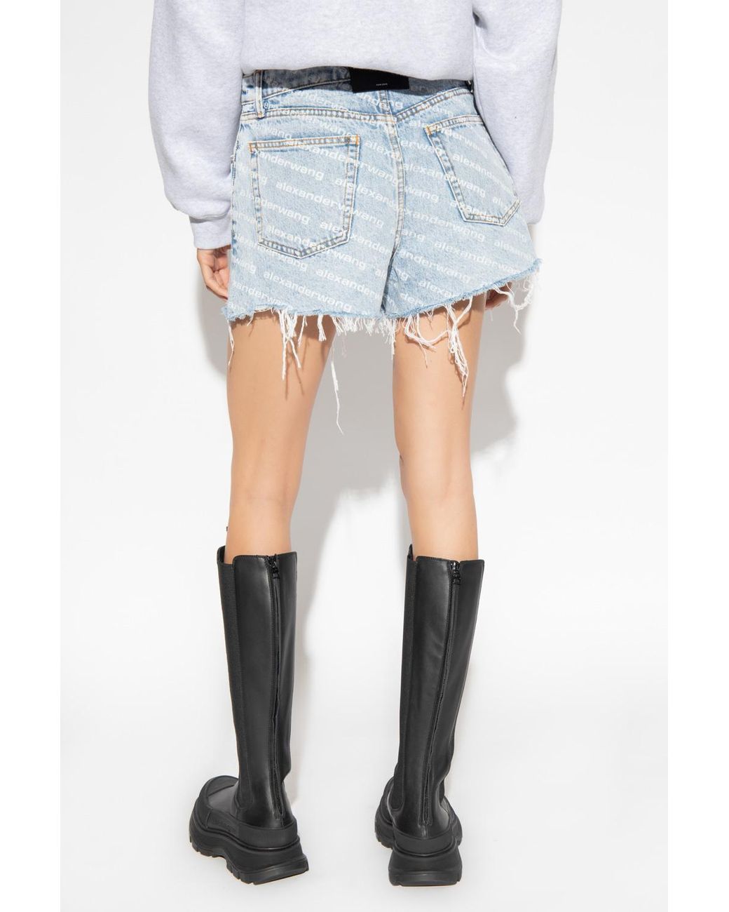 Alexander Wang Bite High Rise Short in Blue | Lyst