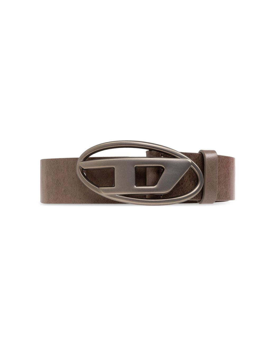 DIESEL Belt Oval D Logo in Brown | Lyst UK