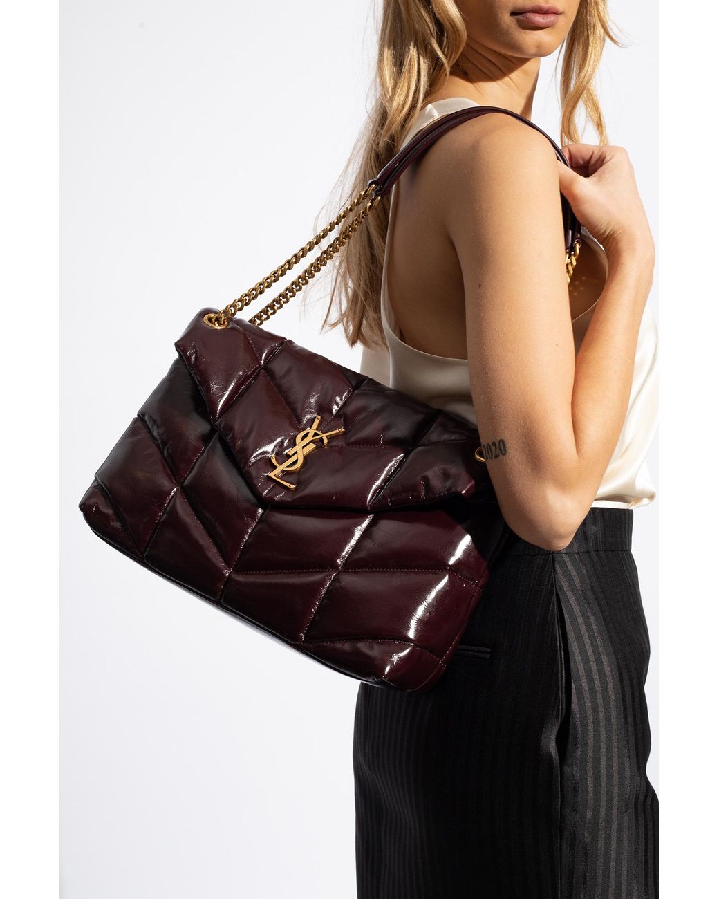 Saint Laurent ‘Puffer Medium’ Shoulder Bag in Red | Lyst