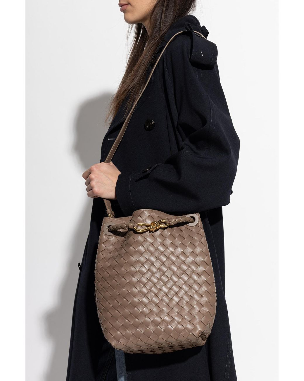 Bottega Veneta "Andiamo Small" Hand Bag in Black | Lyst
