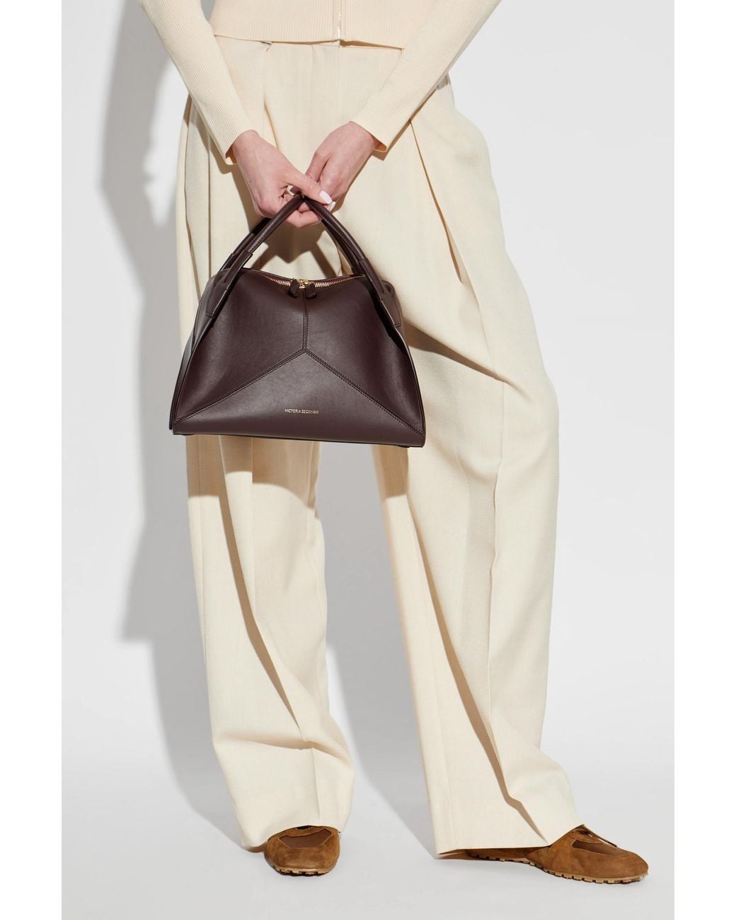 Victoria Beckham Handbag 'Plié' in Brown | Lyst UK