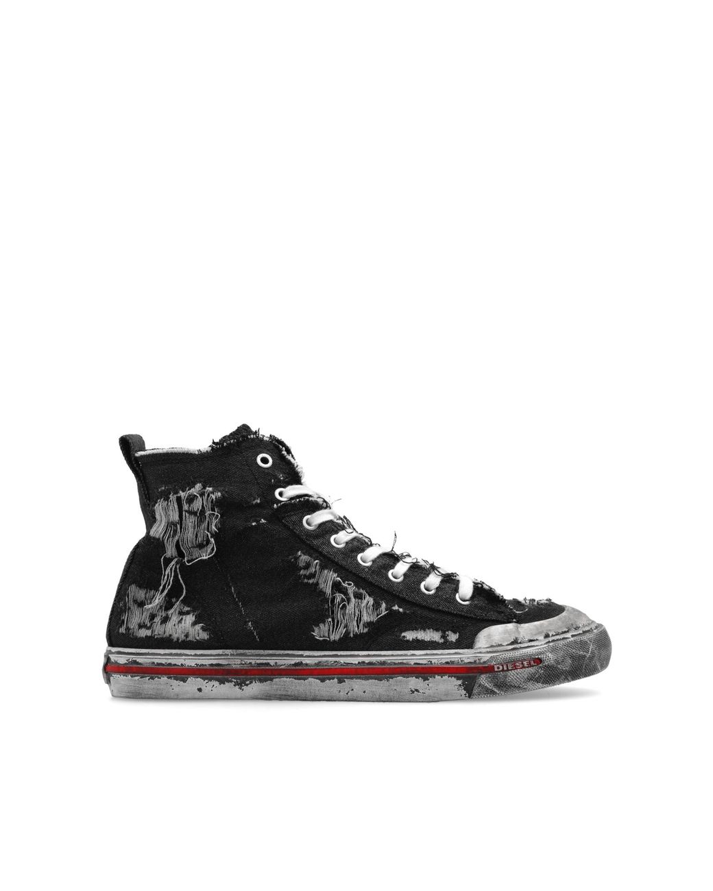 DIESEL S-athos Mid-top Sneakers in Black for Men | Lyst