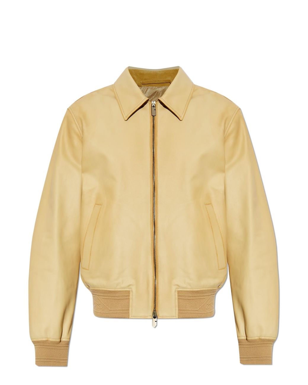 Burberry Leather Jacket in Yellow for Men | Lyst UK