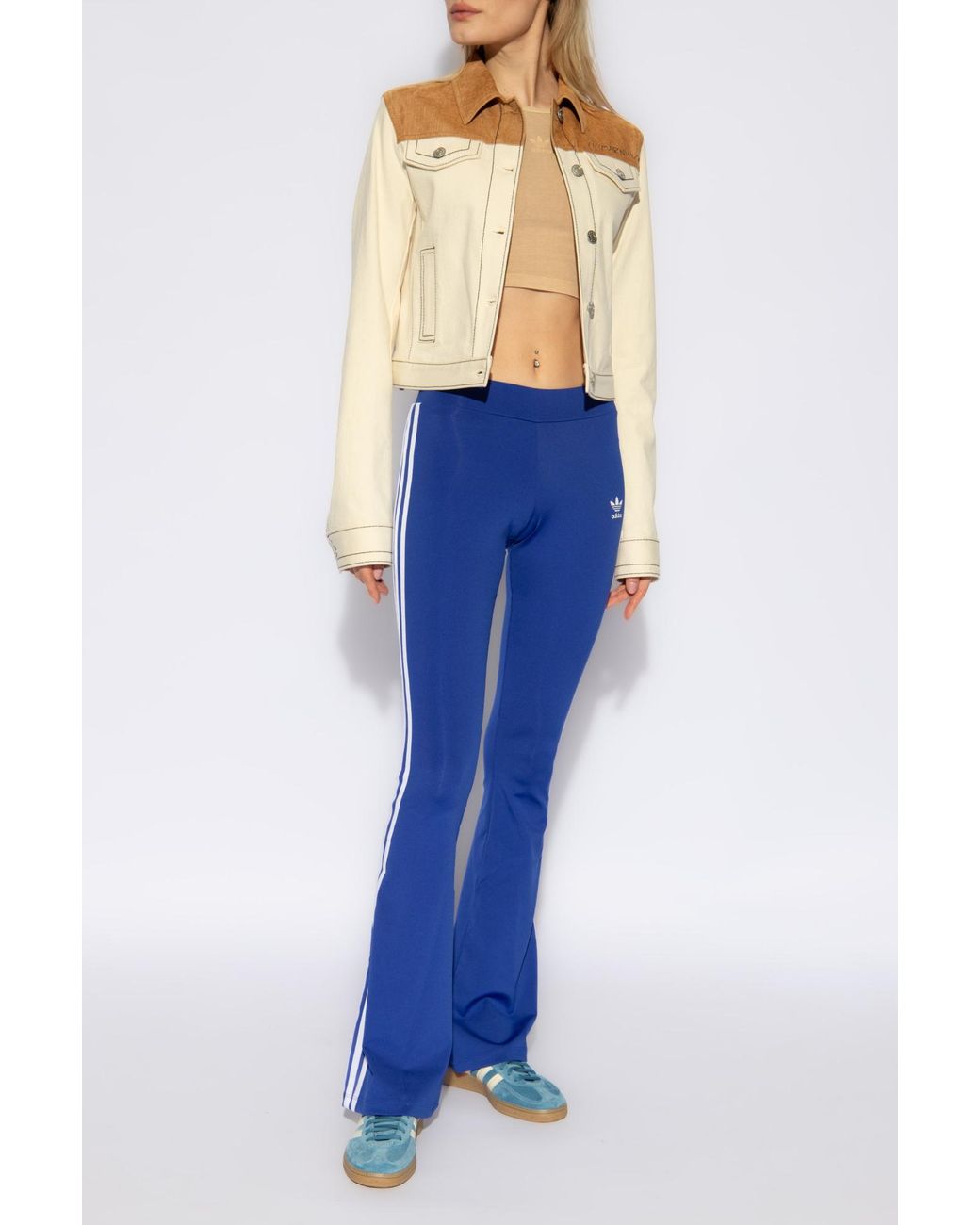 adidas Originals Flared Pants in Blue | Lyst