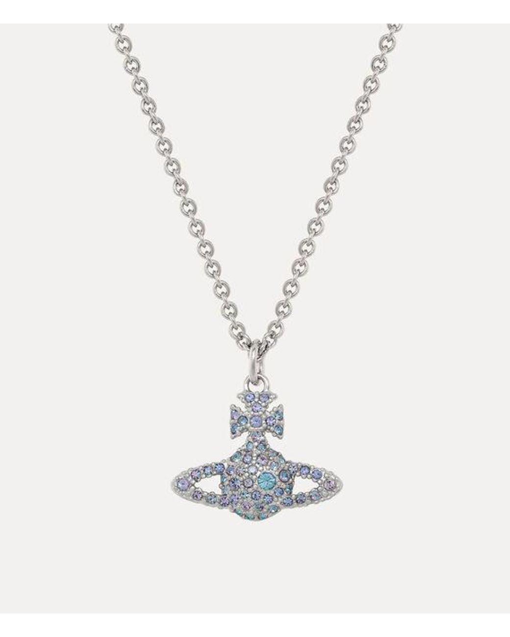 Vivienne Westwood Grace Bas Relief Pendant Necklace Brass in White ...