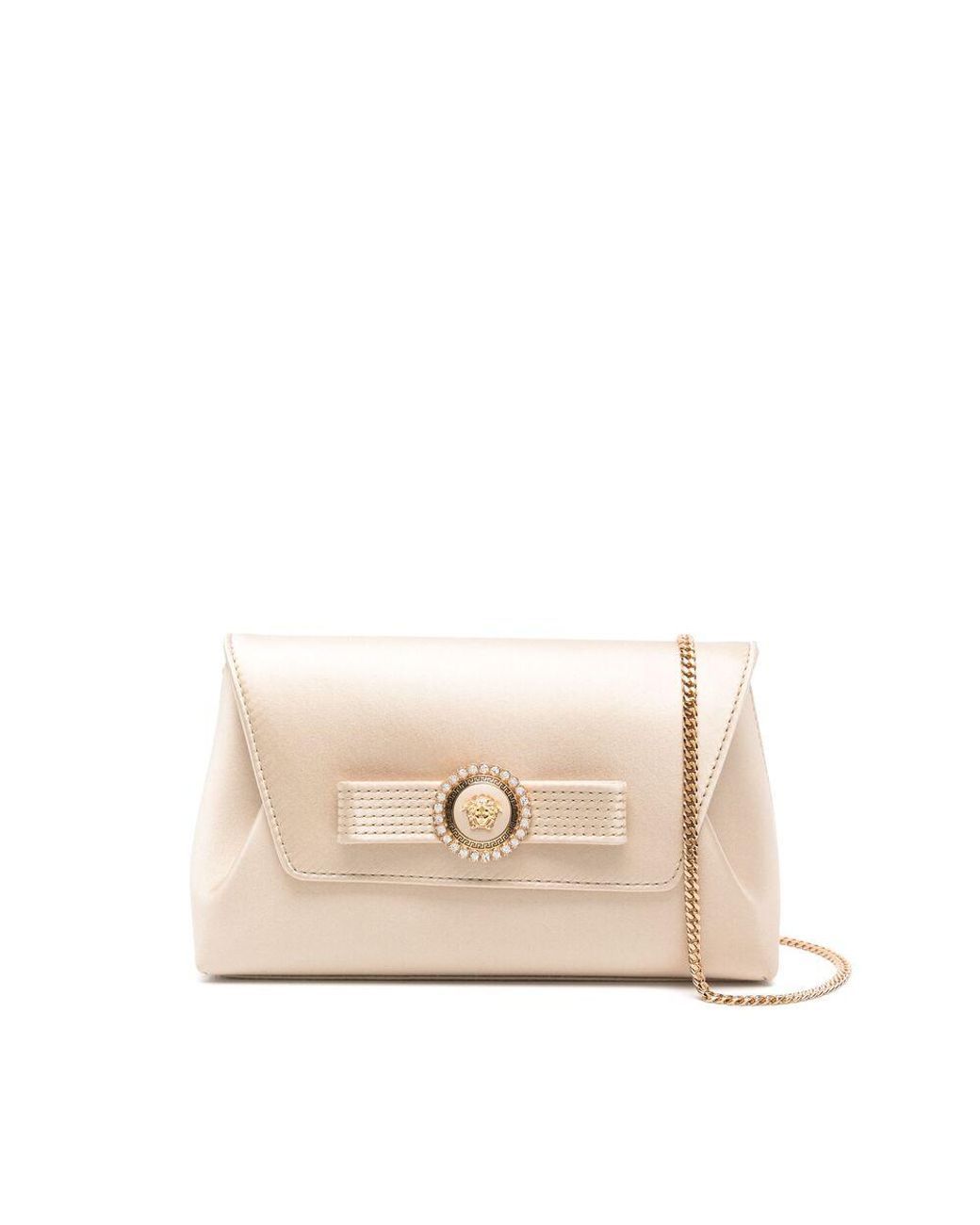 Versace Neutral Clutch Bags in Natural | Lyst