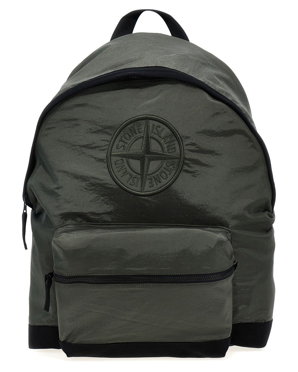 Stone Island Logo Embroidery Backpack in Black for Men | Lyst
