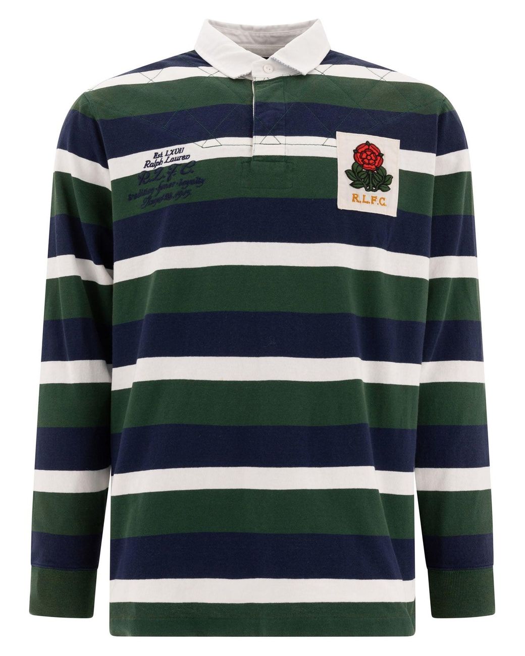 Polo Ralph Lauren Striped Polo Shirt With Patch in Green for Men | Lyst