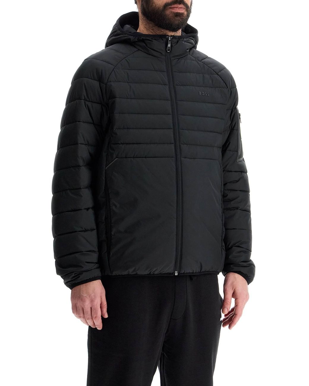 BOSS J Thor 2 Oversized Down Jacket With Hood in Black for Men | Lyst