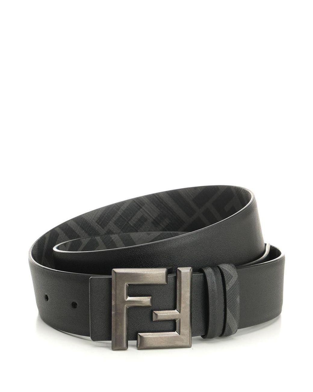 Fendi Reversible Belt With Thin Squared Ff Buckle in Black for Men | Lyst
