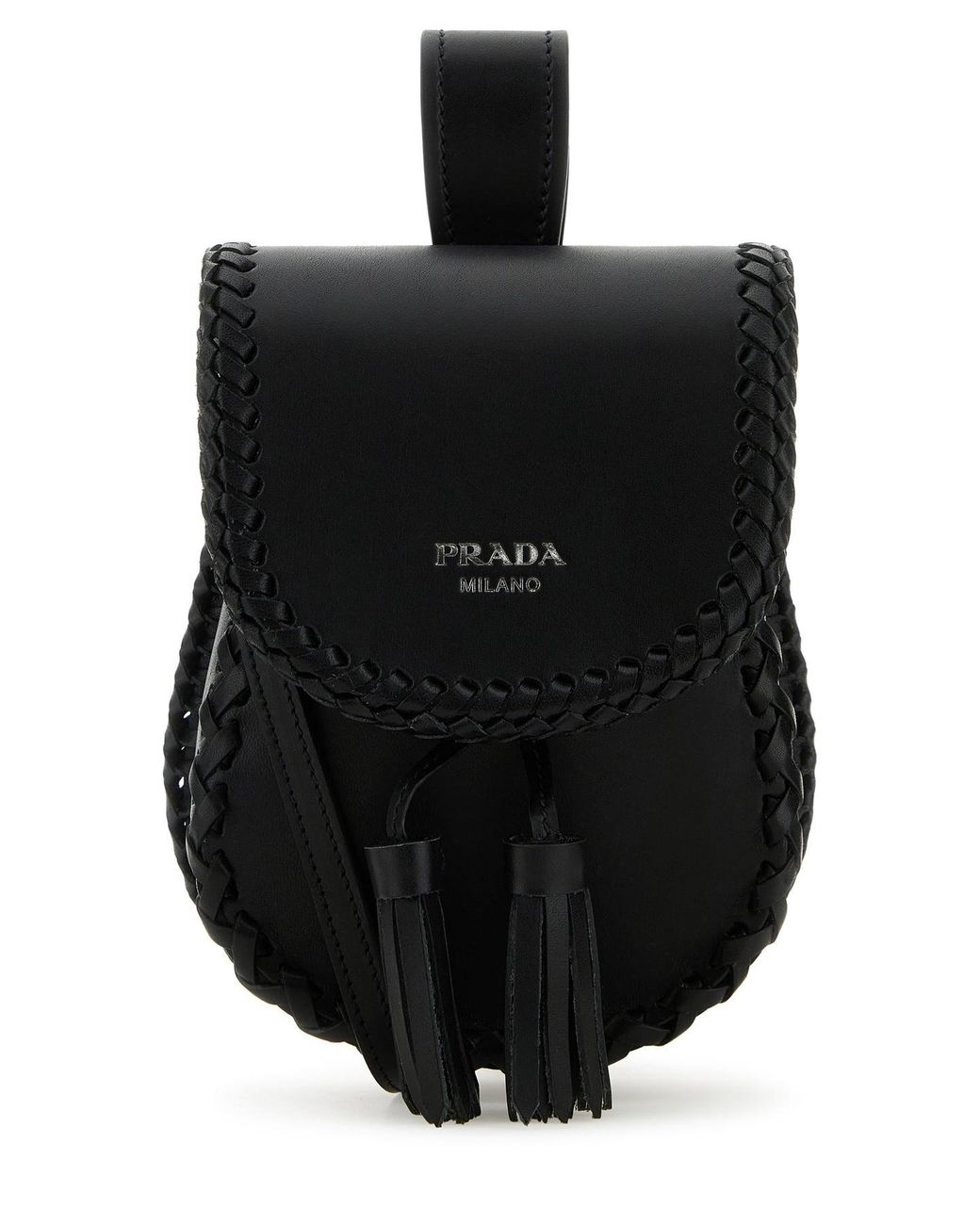 Prada Leather Crossbody Bag in Black | Lyst