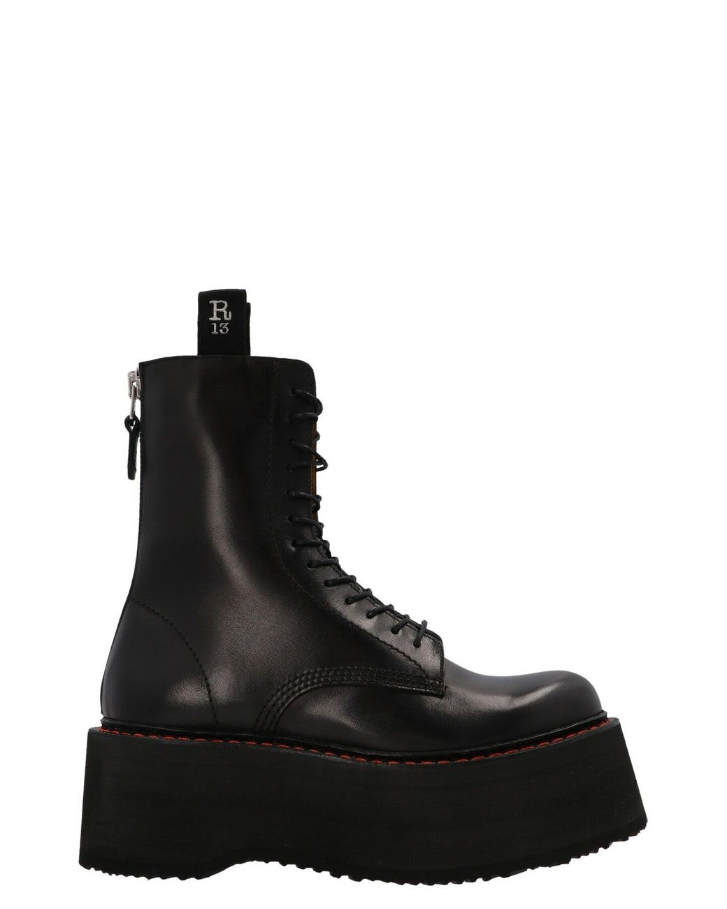 R13 X Stack Combat Boots In Black Lyst