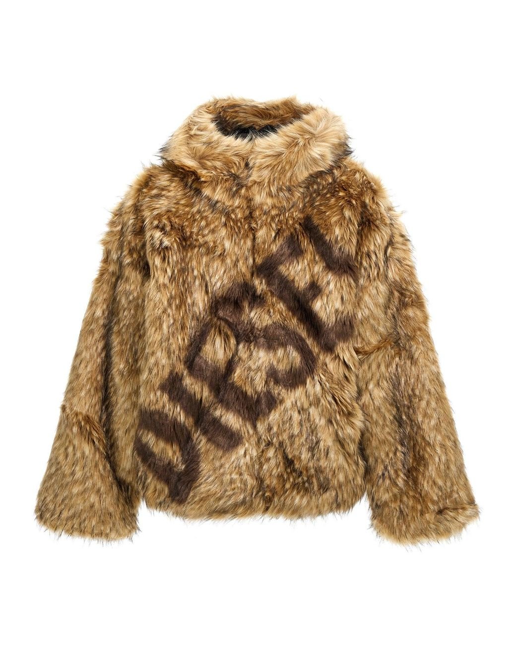 DIESEL Faux Fur W-Mag Hooded Coat in Natural for Men | Lyst