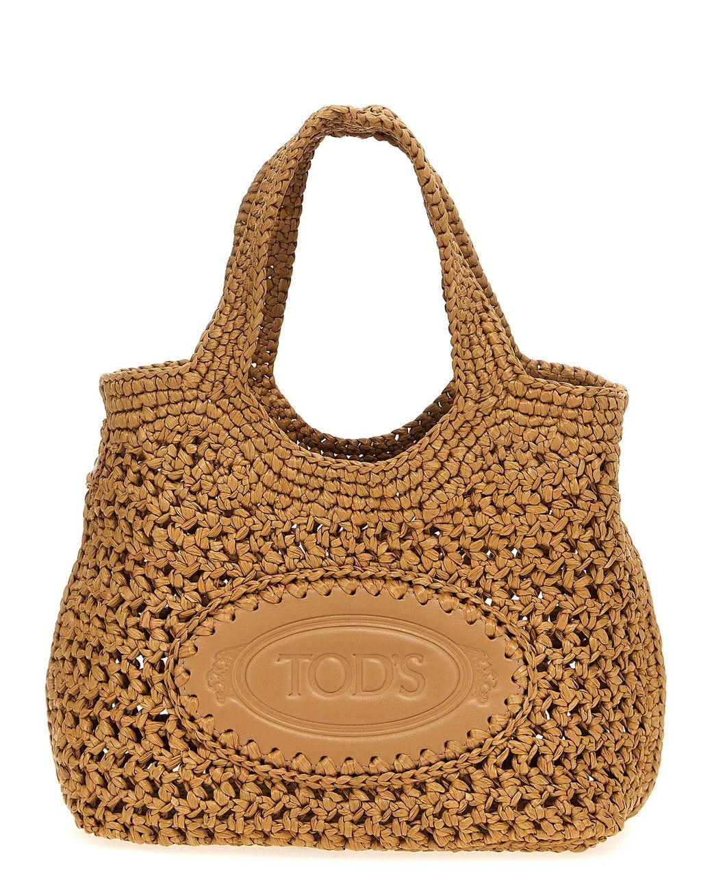 Tod's Small Raffia Shopping Bag in Brown | Lyst