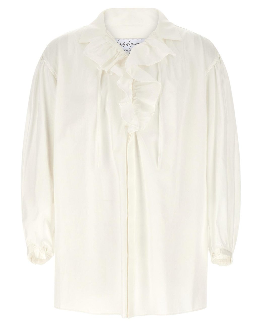 Yohji Yamamoto Frilled Gather Shirt And Blouse White for Men | Lyst UK