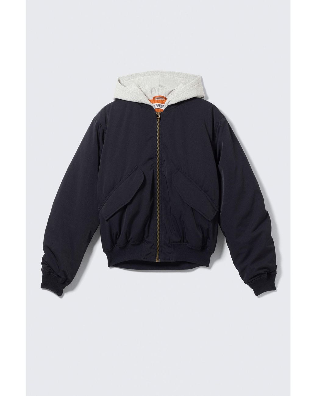 Weekday Loose Hooded Bomber Jacket in Black for Men | Lyst UK