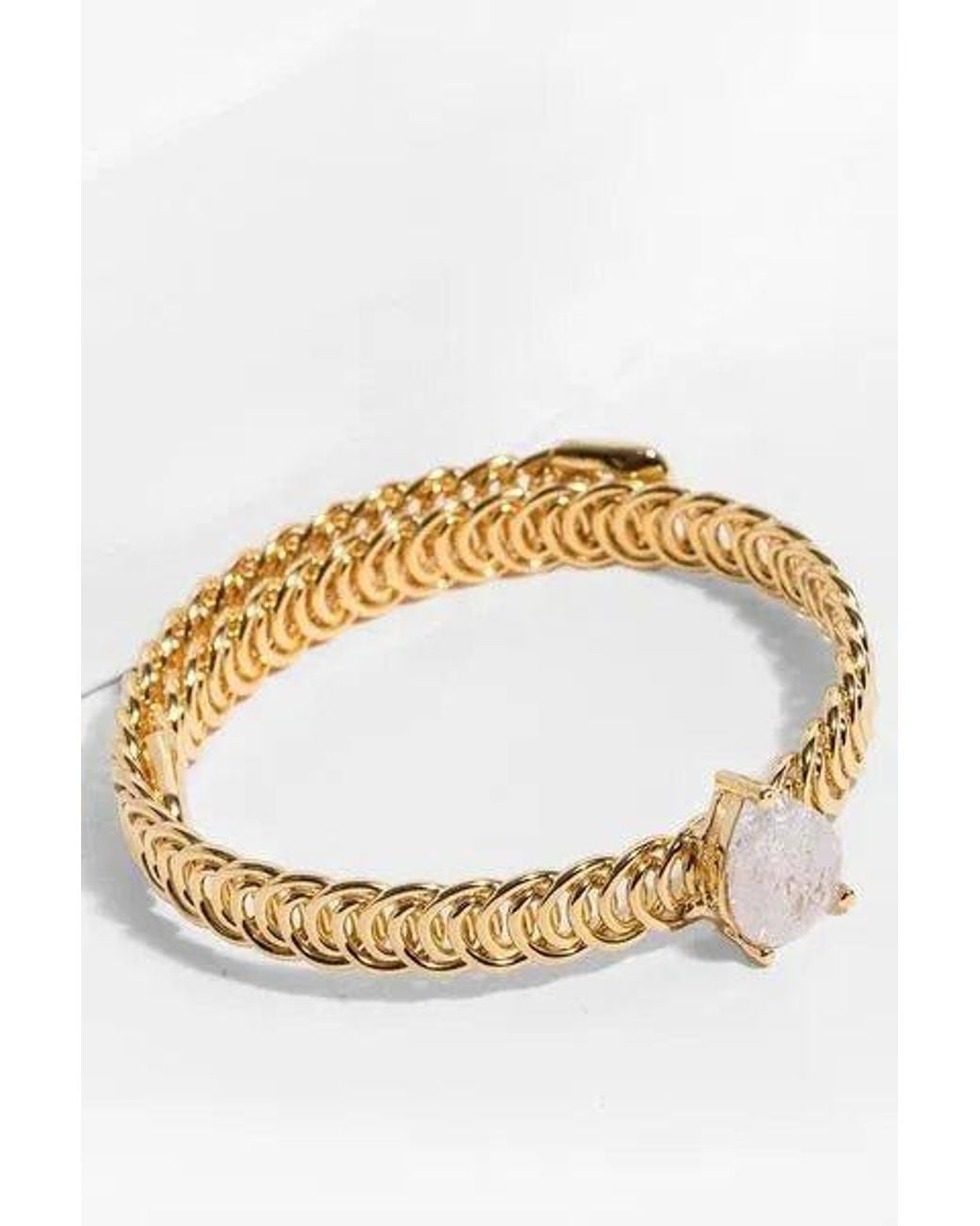 Saachi Teardrop Stone Bangle Bracelet in Metallic | Lyst