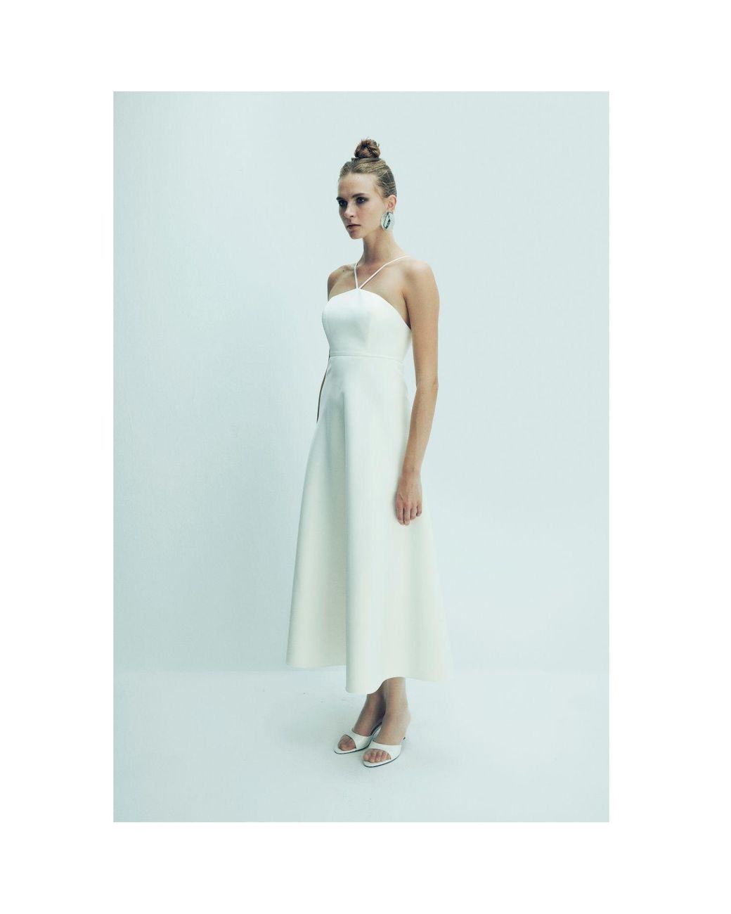 NAZLI CEREN Riley Midi Dress in White | Lyst