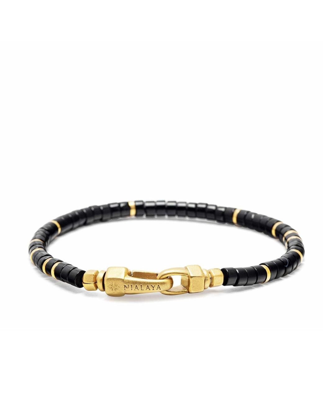 Nialaya Onyx Heishi Bracelet in Metallic for Men | Lyst