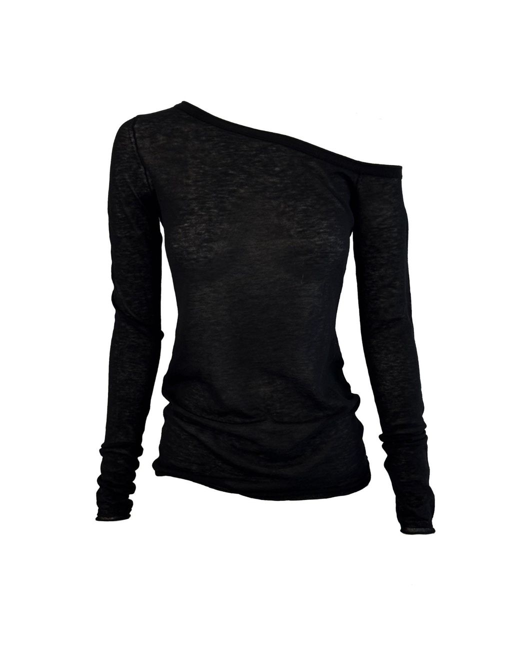Vænn Remsen One Shoulder Sheer Knit in Black | Lyst