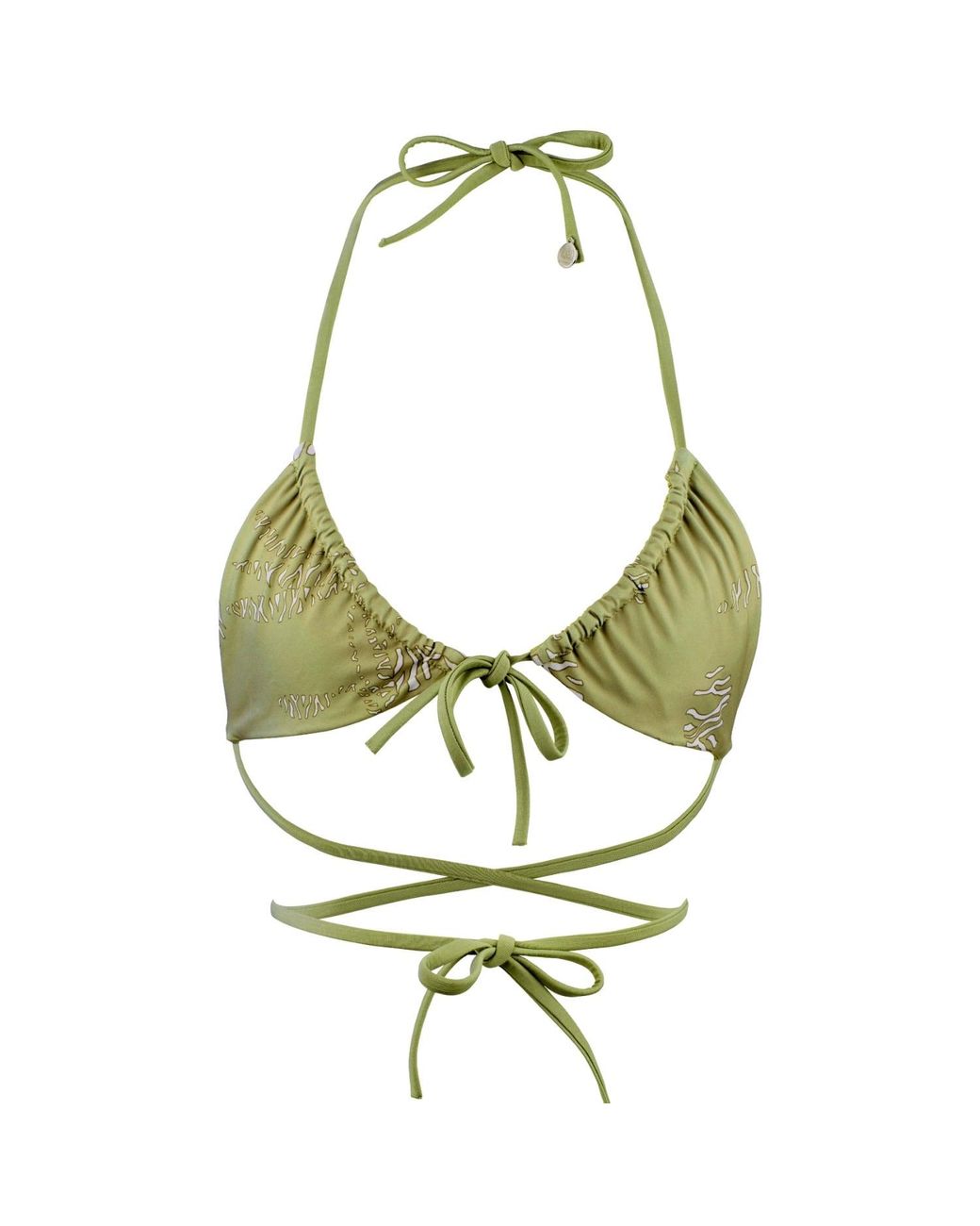 Be.swimwear Jade Reversible Triangle Bikini Top in Green | Lyst