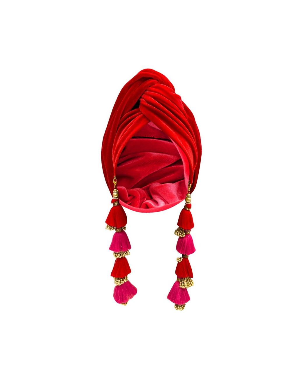 Julia Clancey Ruby Dorado Velour Turban in Red | Lyst UK