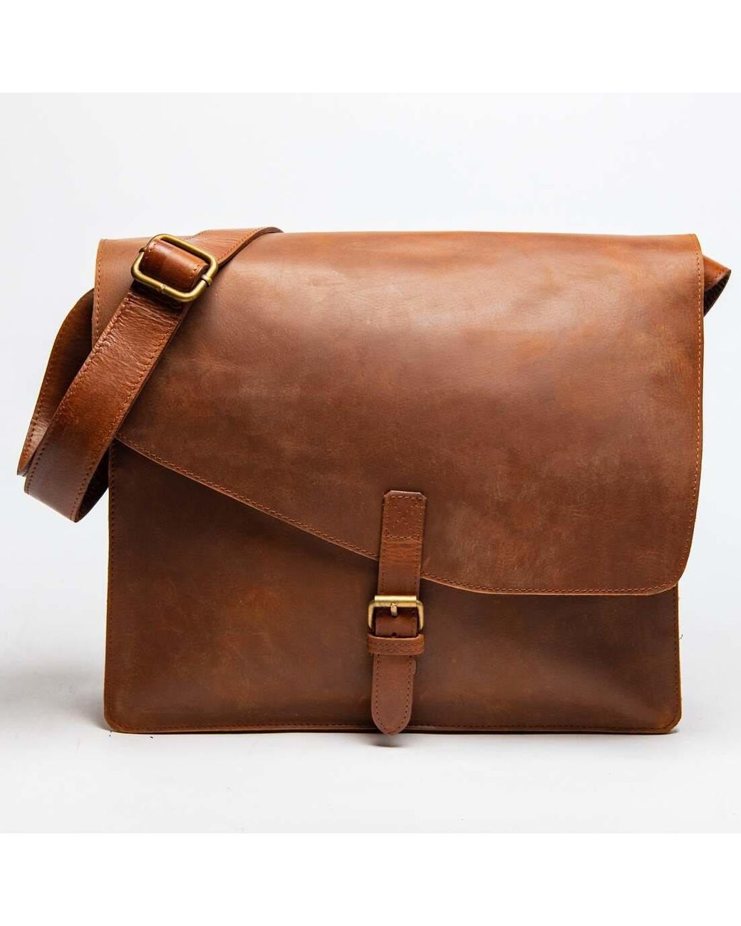 Hides Leather Co. Classic Leather Briefcase, Handmade Crossbody Work ...
