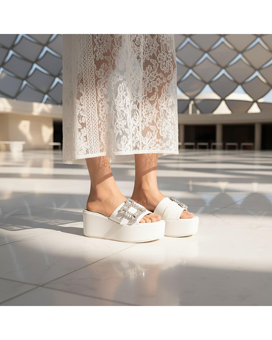 Beautiisoles by Robyn Shreiber Made in Italy Dita Leather Platform ...