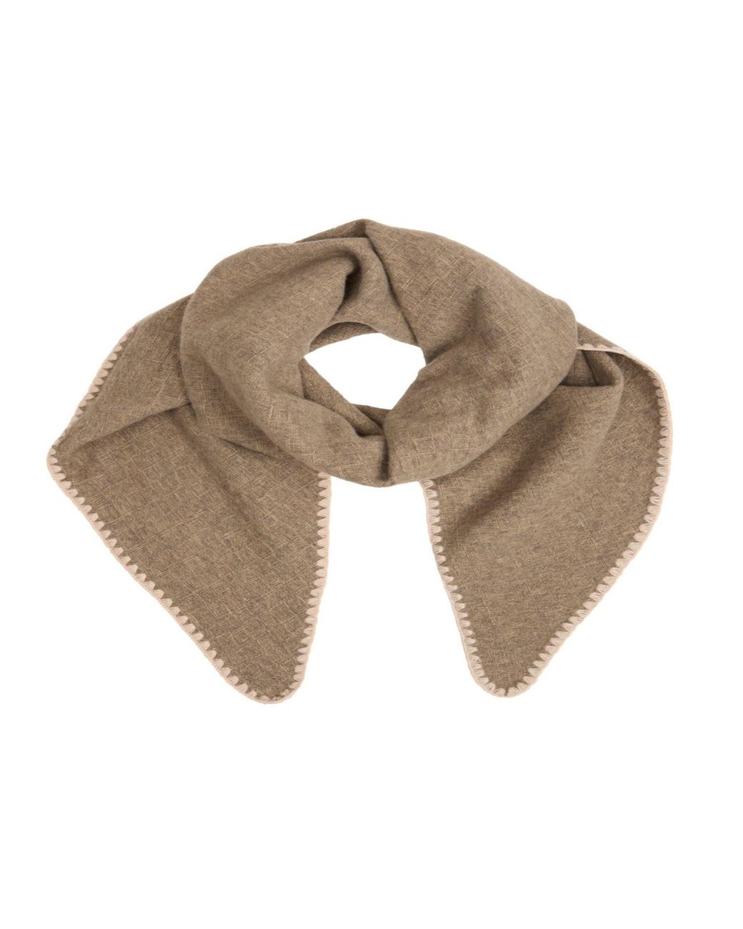 Saachi Knitted Triangle Taupe Shawl Wrap in Natural | Lyst UK