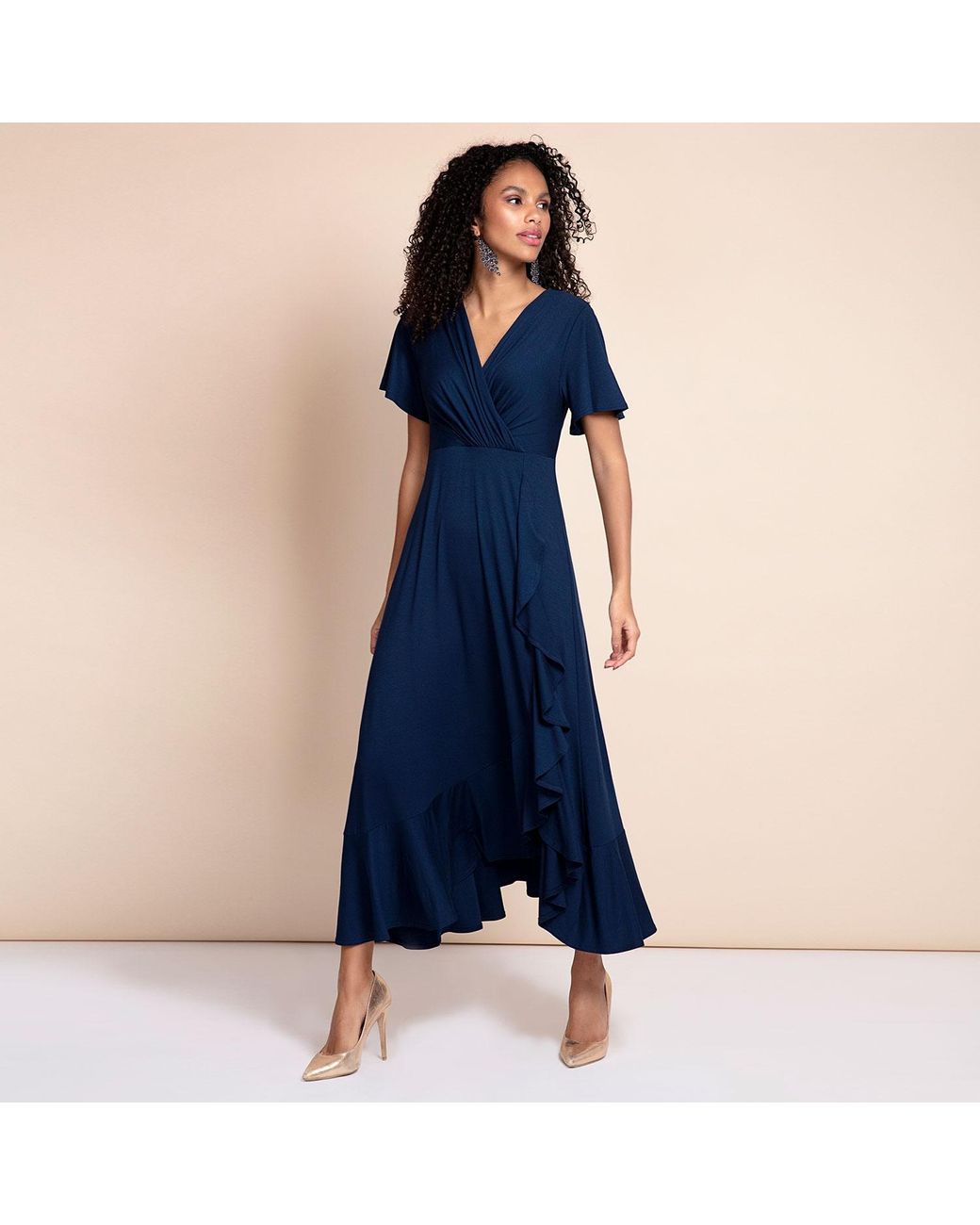 Alie Street London Waterfall Midi Dress in Blue | Lyst