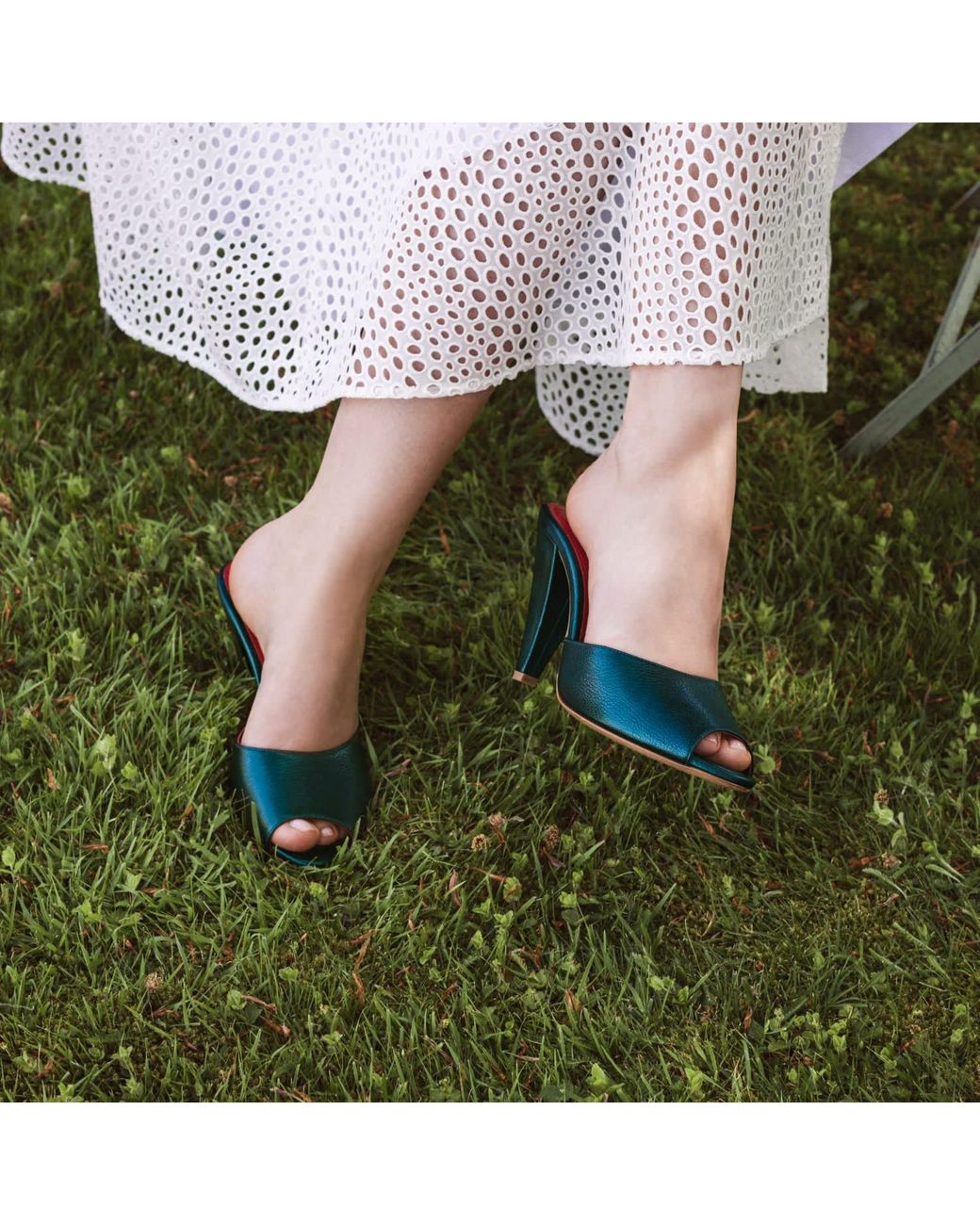 Rosamund Muir London Montavia Dark Metallic Mules in Blue | Lyst