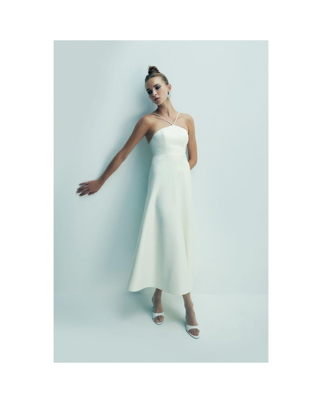 NAZLI CEREN Riley Midi Dress in White | Lyst