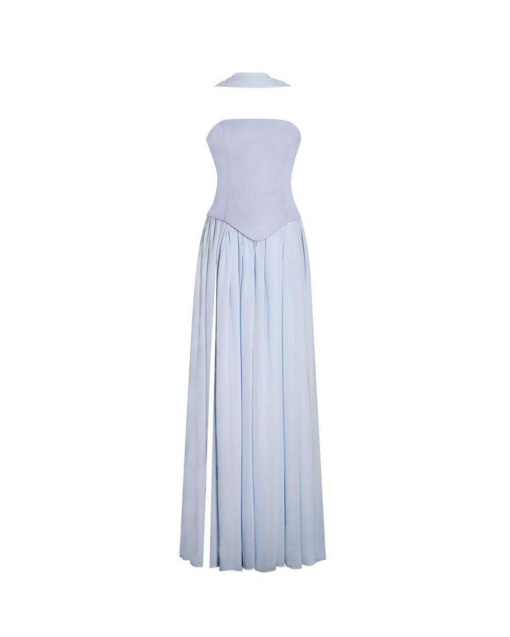 Miss Circle New York Qianna Baby Peplum Top Drop Waist Chiffon Gown in ...