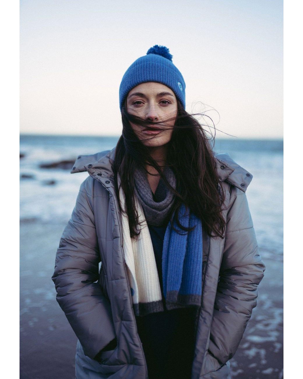 BEIRA Wool & Cashmere Bobble Hat – in Blue | Lyst UK