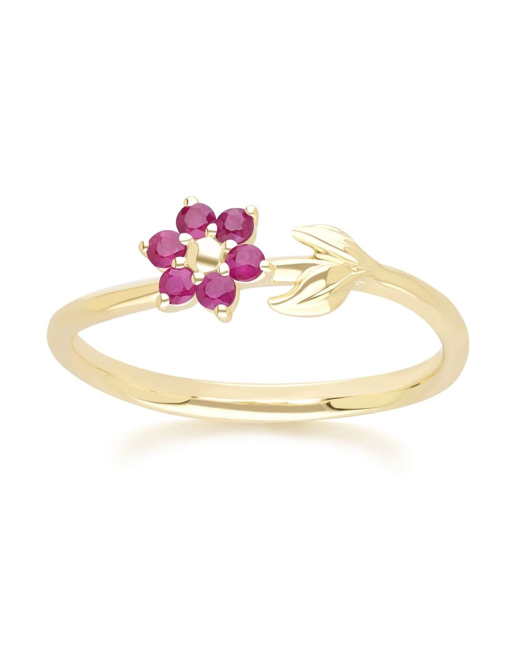 Gemondo Floral Vine Ruby Ring in Pink | Lyst UK