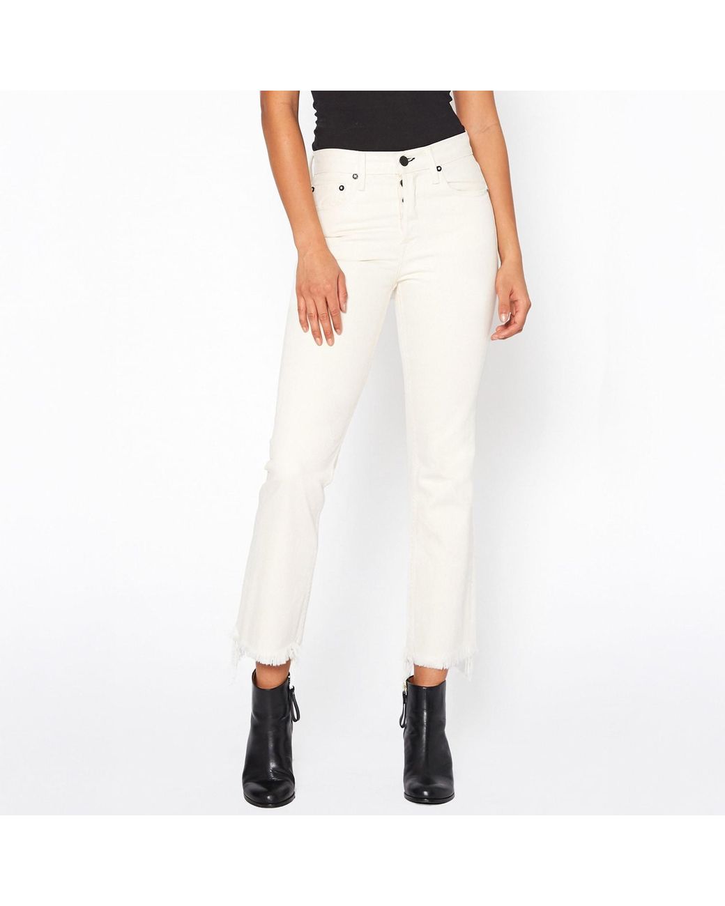 NOEND Farrah Midrise Kick Flare Jeans in Natural | Lyst