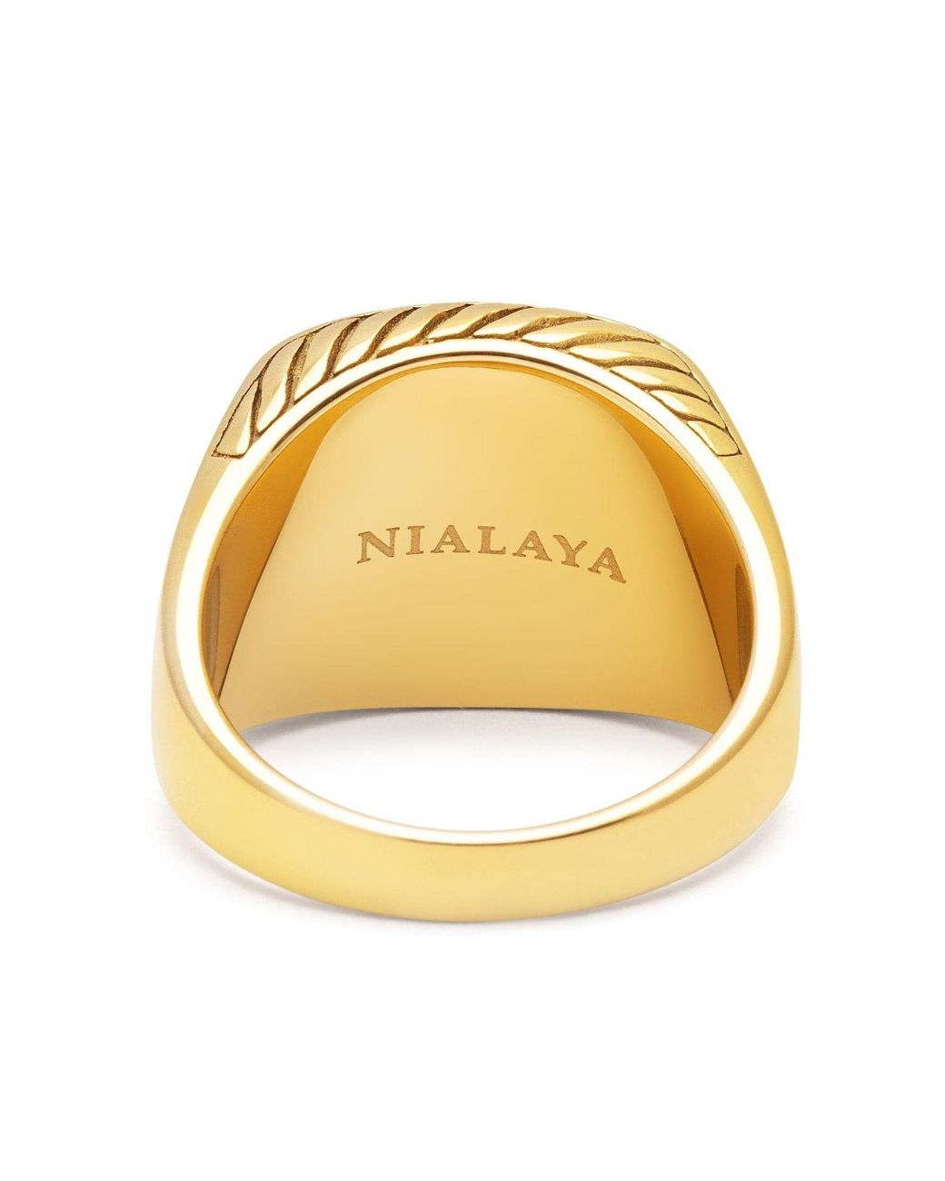 Nialaya Gentlemen's Signet Ring With Tiger Eye in Metallic for Men | Lyst