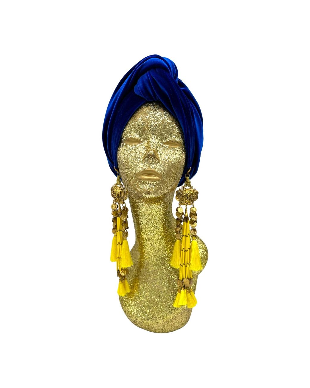 Julia Clancey Grecian Electric Dream Turban in Blue | Lyst