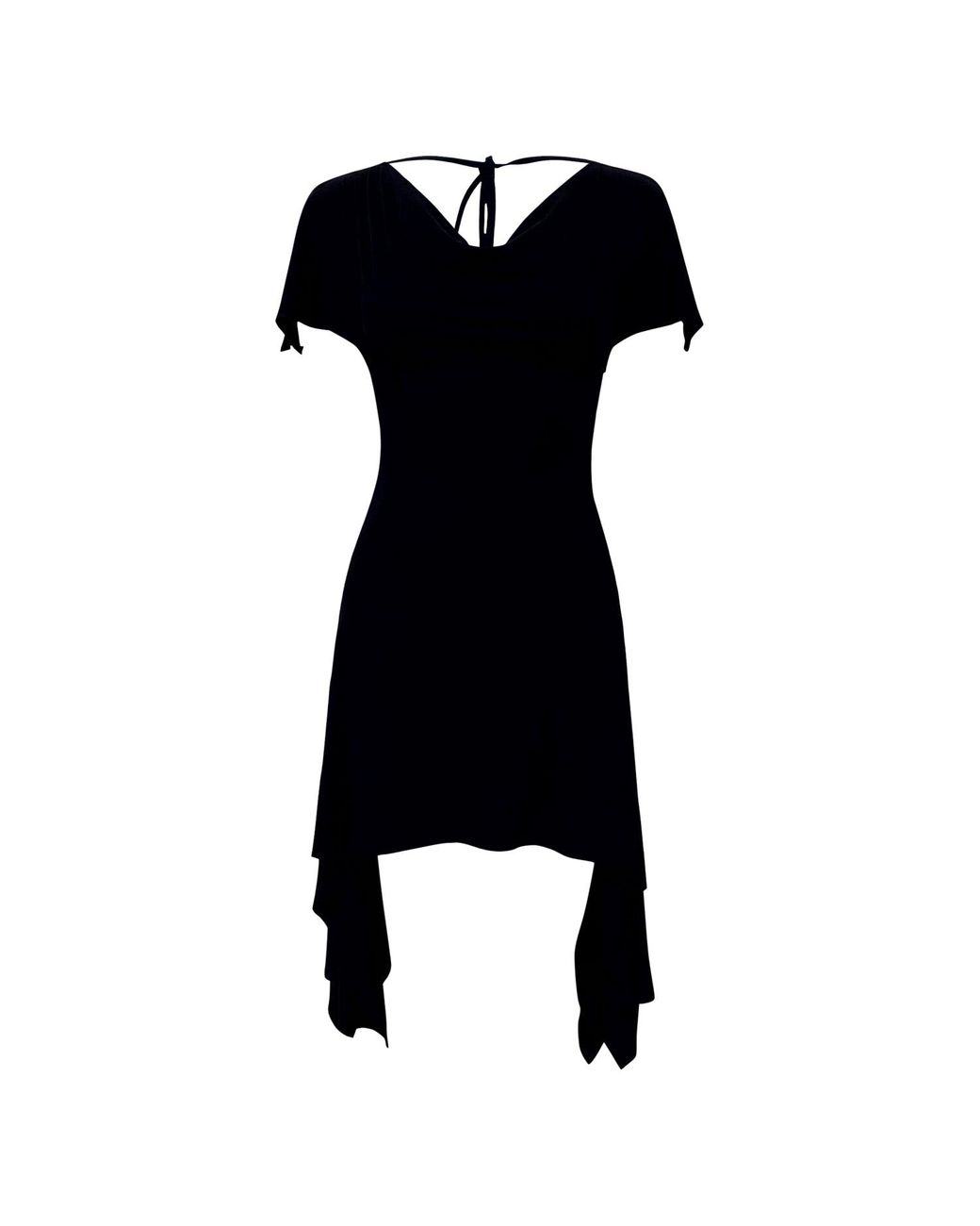 Why Mary Athena Asymmetrical Backless Mini Dress in Black | Lyst