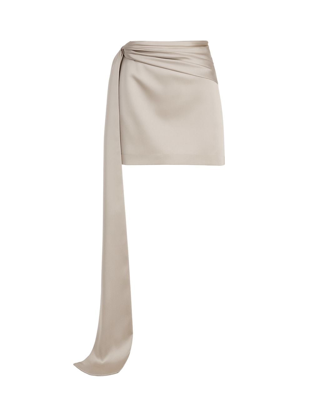 NAZLI CEREN Marde Side Tie Mini Skirt in Gray | Lyst
