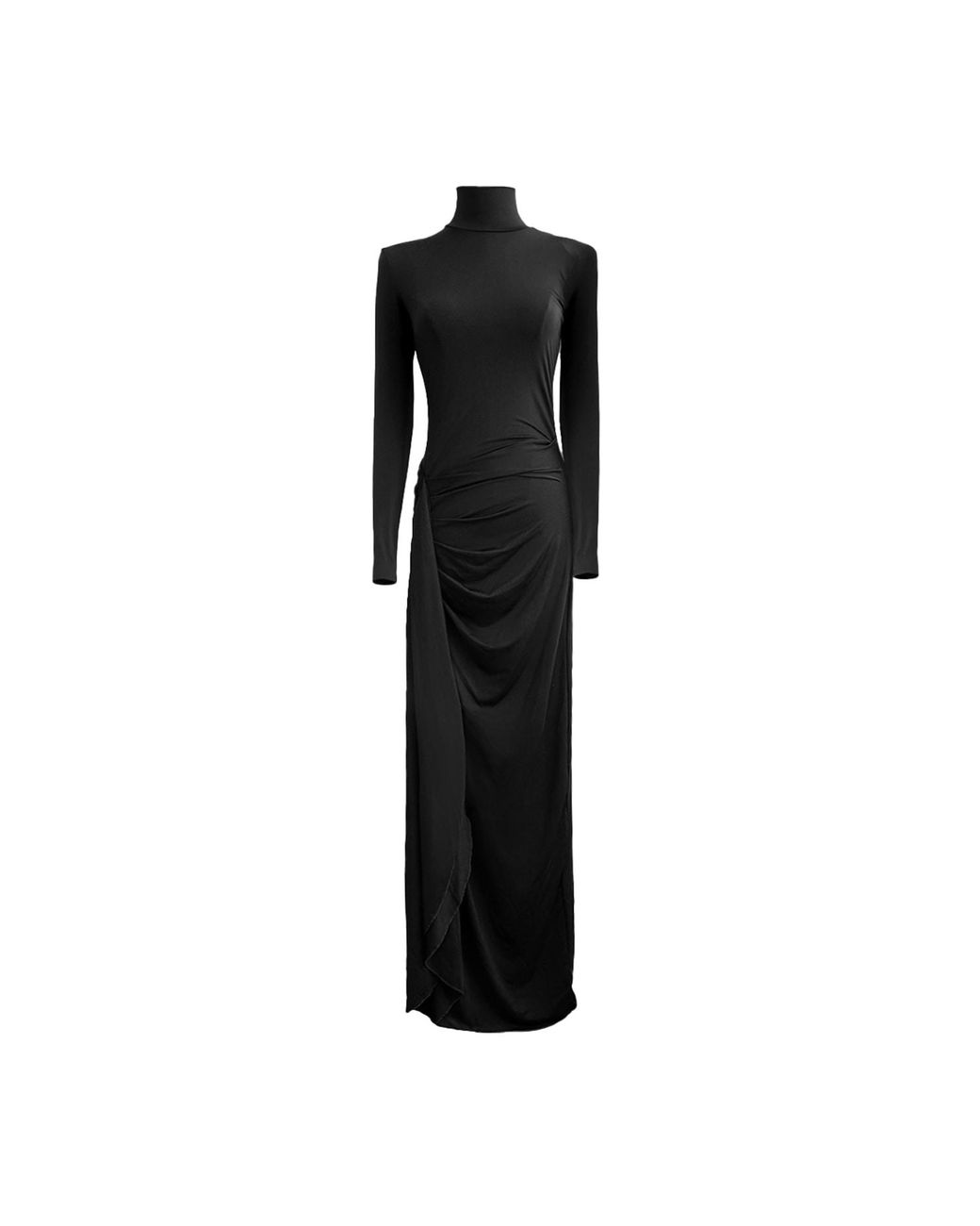 Ats the Label Evangeline Turtleneck Maxi Dress in Black | Lyst