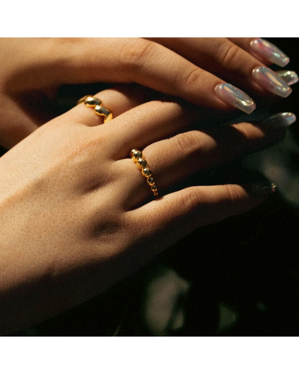 Shabella Nyc Adjustable Bold Sphere Ring in White | Lyst