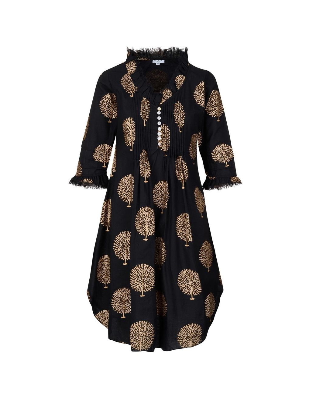 At Last Annabel Cotton Tunic in Black | Lyst