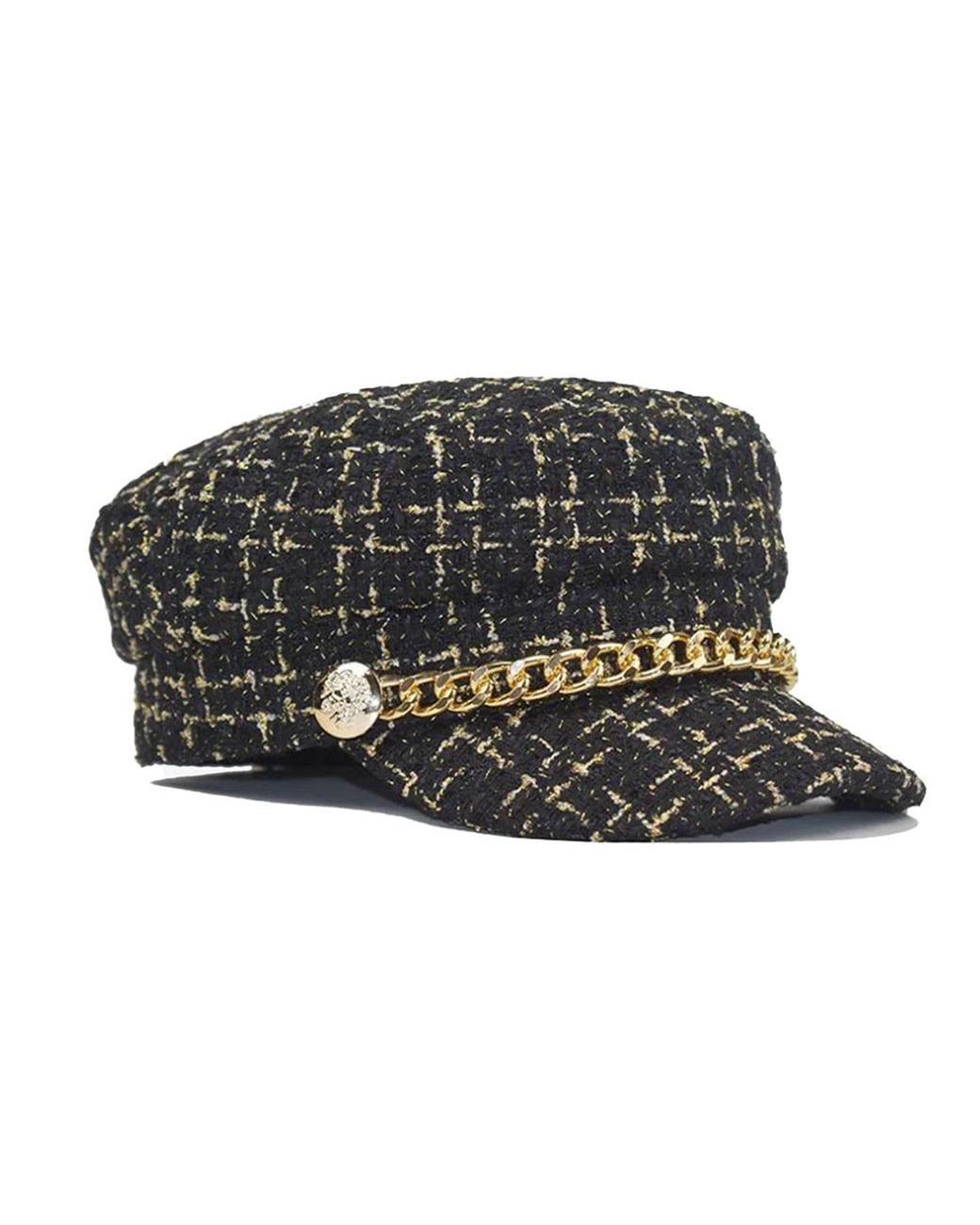 Chanel Joan Elkayam Tweed Baker Boy Hat in Green | Lyst