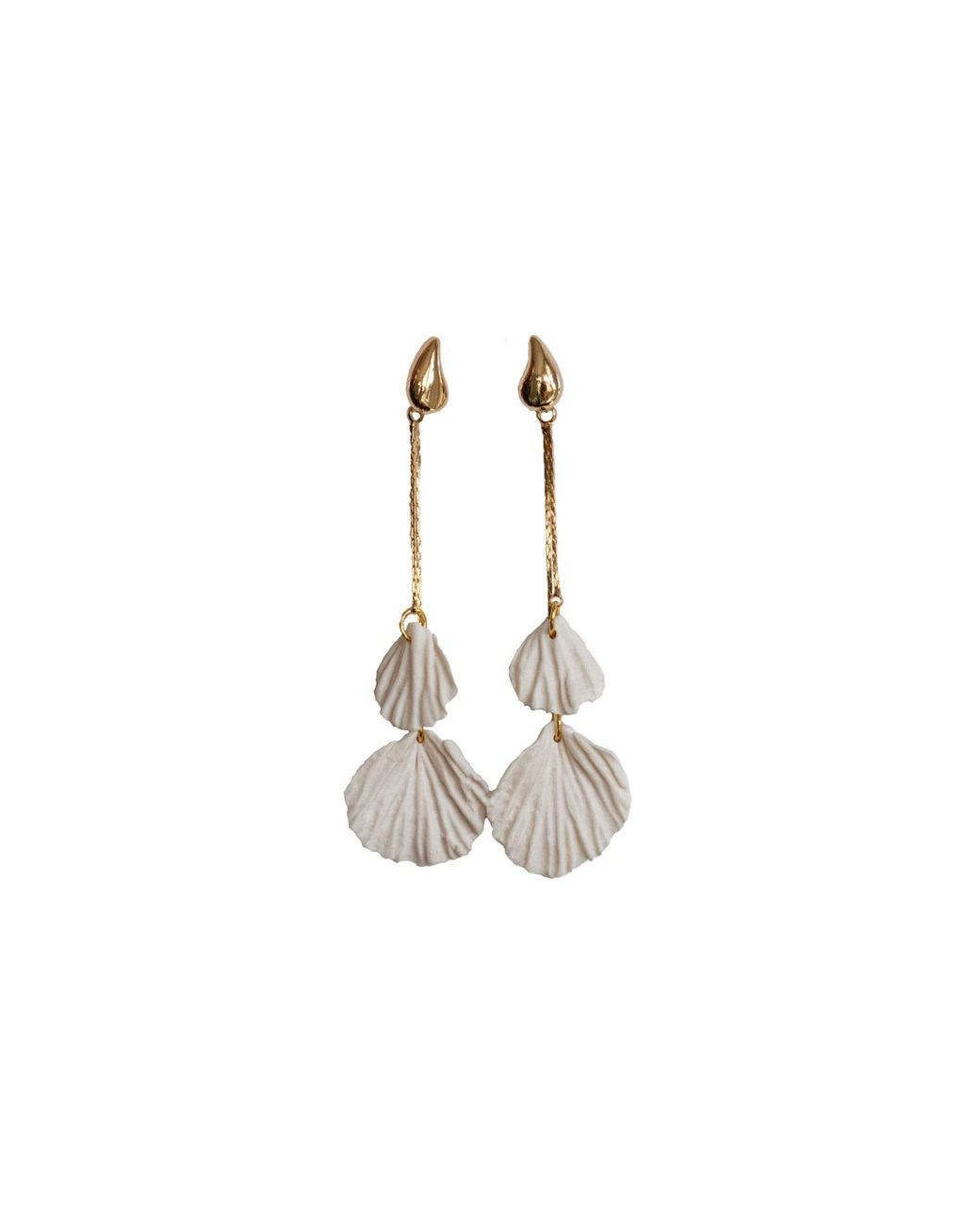 Ziolla Designs Bridal Petals Dangly Earrings in Metallic | Lyst