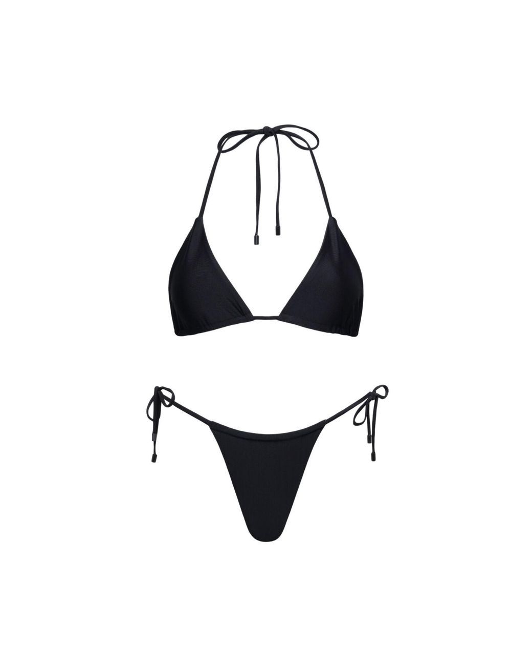 Playaluxe Waikiki Triangle String Bikini Set in Black | Lyst