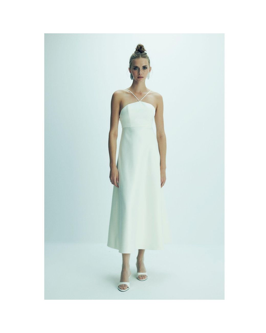 NAZLI CEREN Riley Midi Dress in White | Lyst