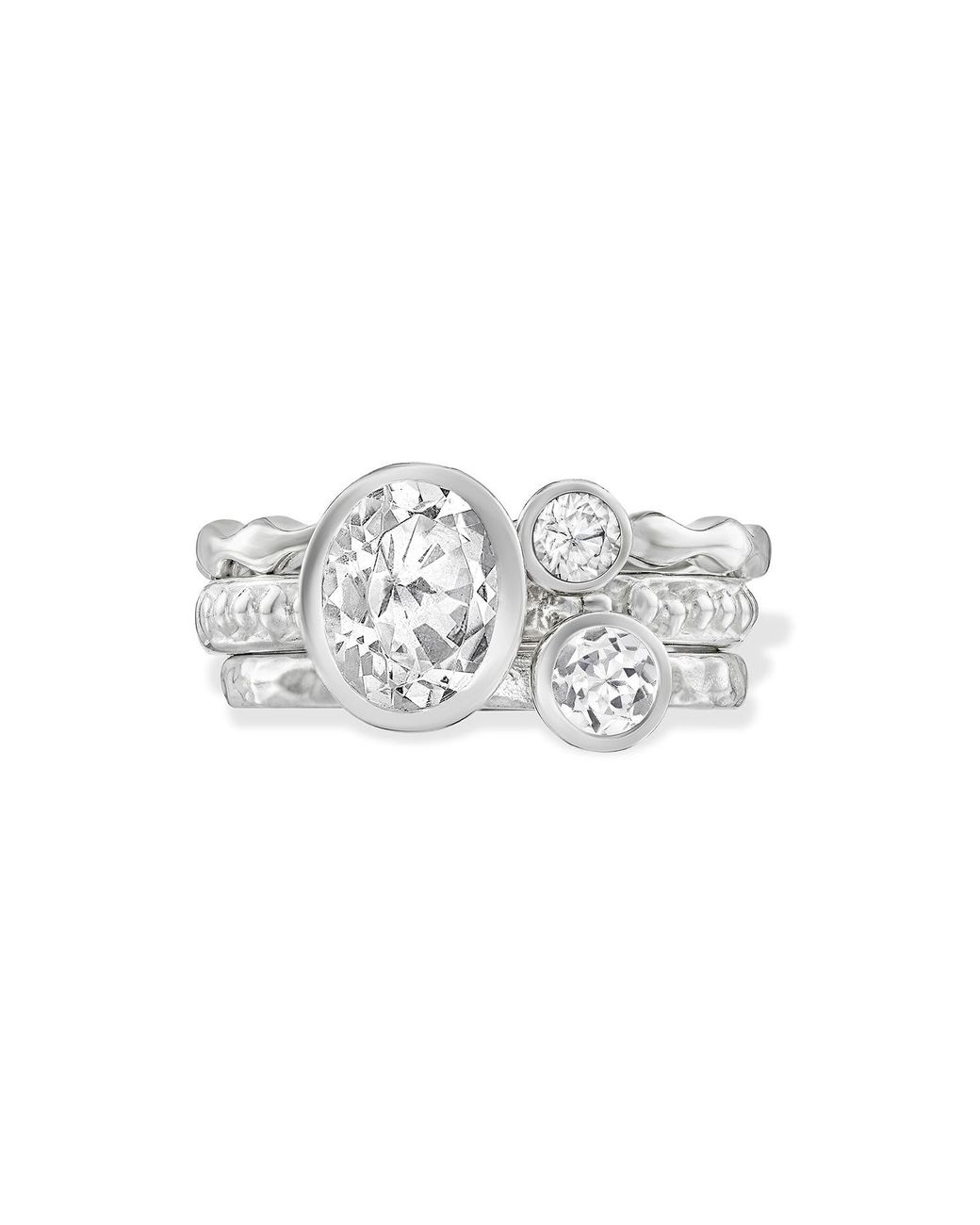 Dower & Hall Ice Twinkle Stacking Rings Set in Metallic | Lyst UK