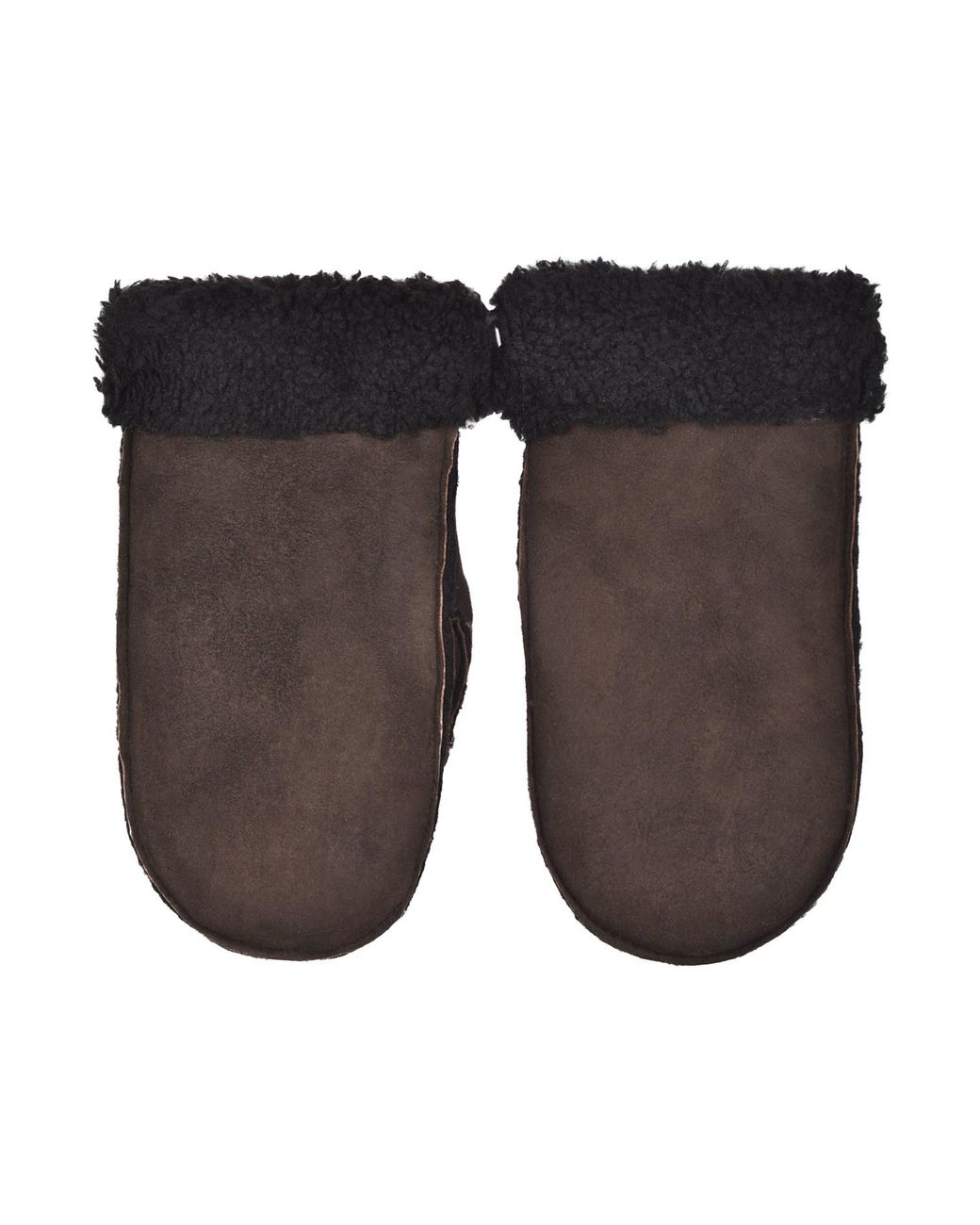 Owen Barry Shearling Mittens Ebony Curly in Gray | Lyst